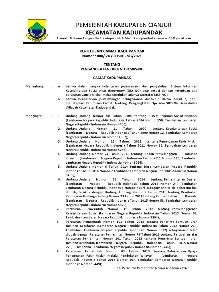 SK Sisk - NG - Camat | PDF