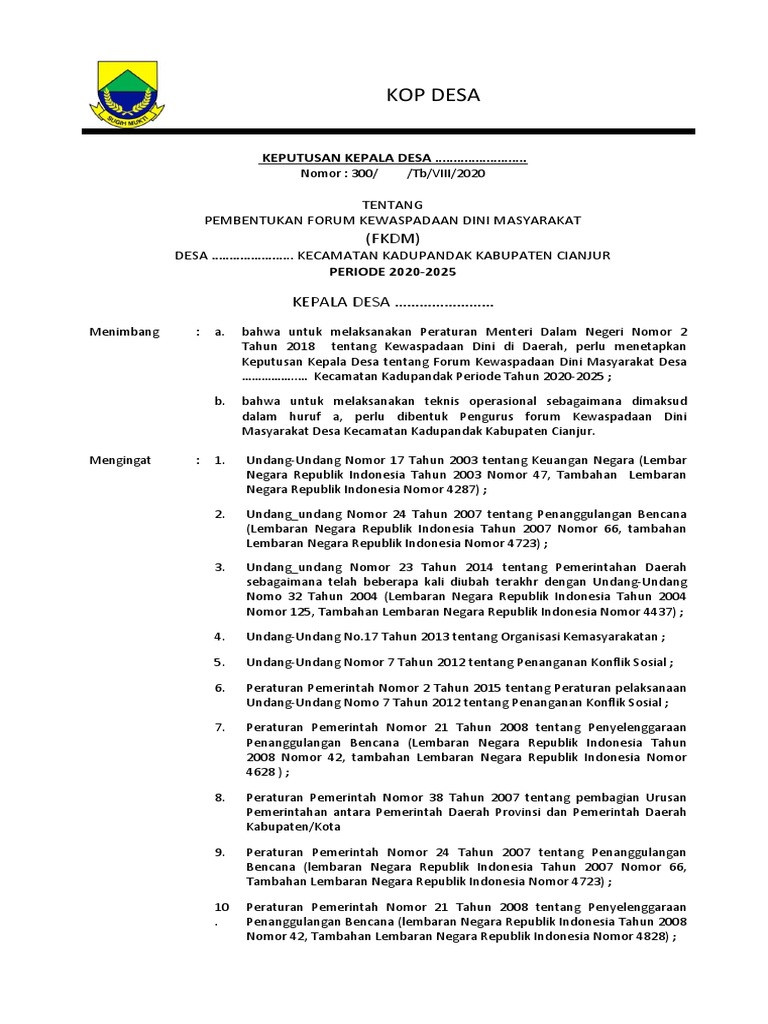 SK - FKDM - Desa - 2020 | PDF
