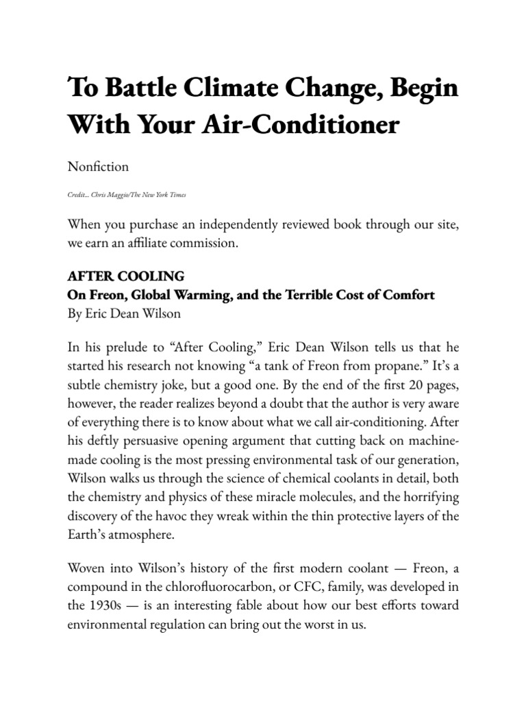 To Battle Climate Change, Begin With Your Air-Conditioner | PDF ...