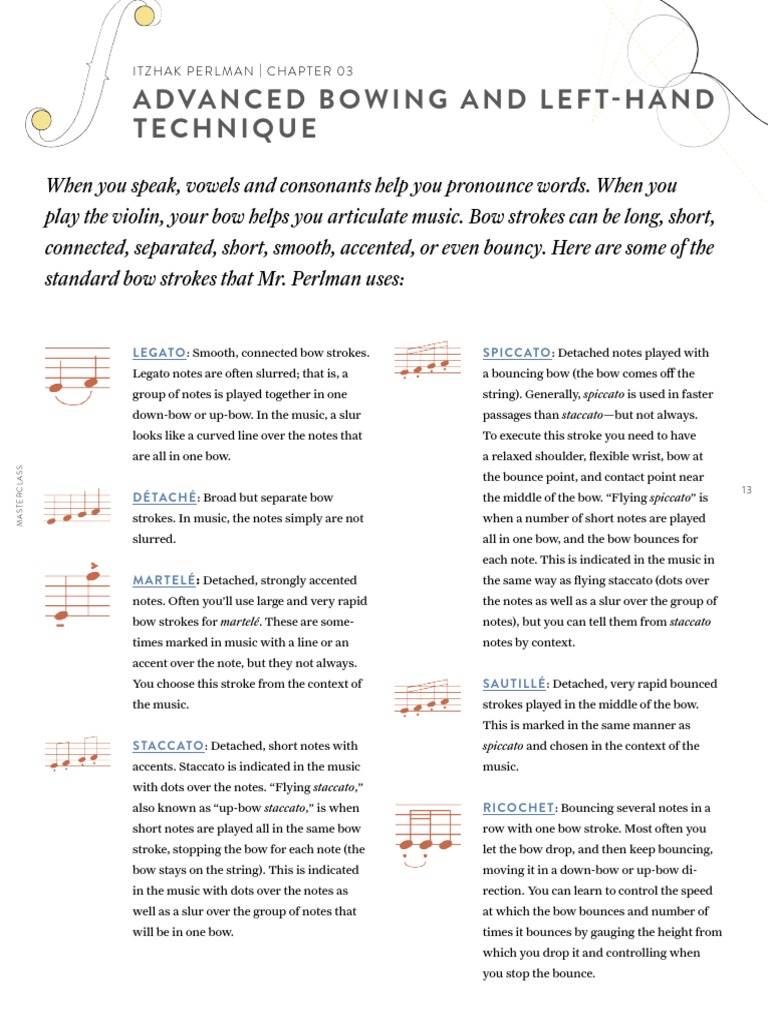 Advanced Bowing and Left-Hand Technique: Legato Spiccato | PDF | Violin ...