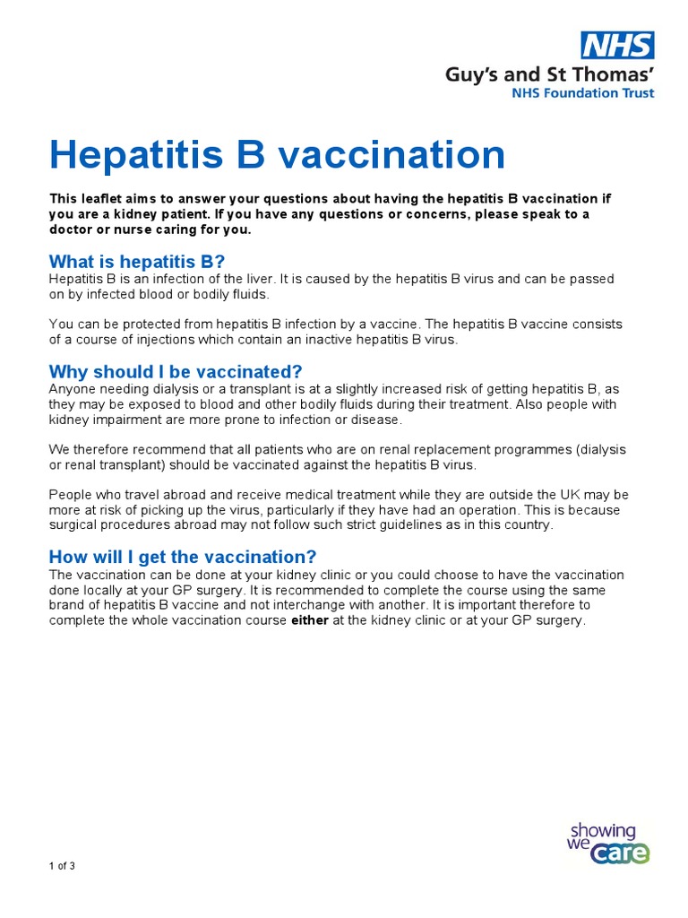 Hepatitis B Vaccination | Download Free PDF | Hepatitis | Hepatitis B