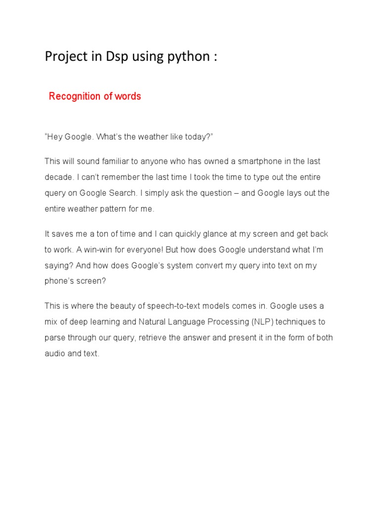 Project in DSP Using Python | PDF