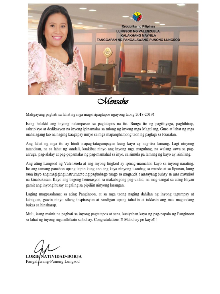 Graduation Message DEPED 2019 | PDF