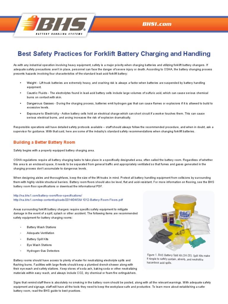 Best Safety Practices For Forklift Battery Charging and Handling | PDF ...