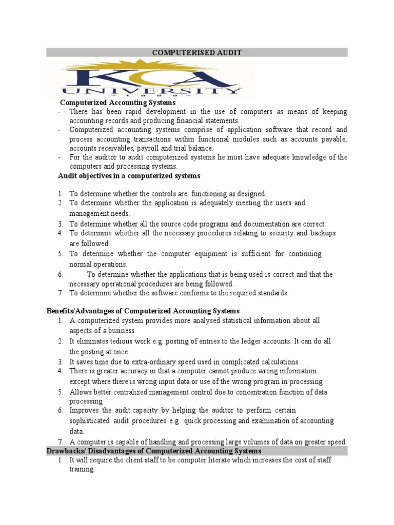 Nature of Computerized Audit | PDF | Audit | Accounting