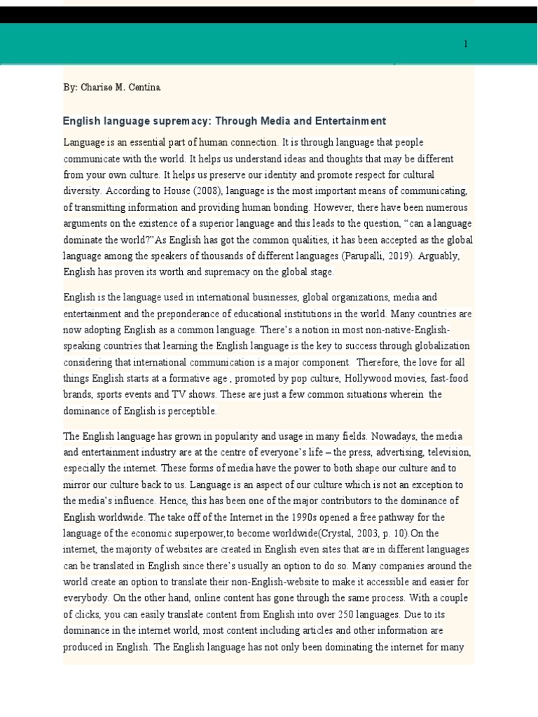 English Language Supremacy in Media | PDF | English Language | Internet