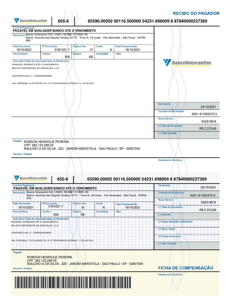 Boleto Banco BV 12050000235659 25-10-2021 | PDF