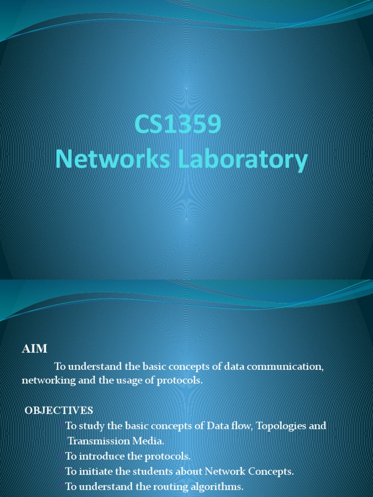 Networks-Lab 6632853 Powerpoint | PDF | Network Topology | Computer Network
