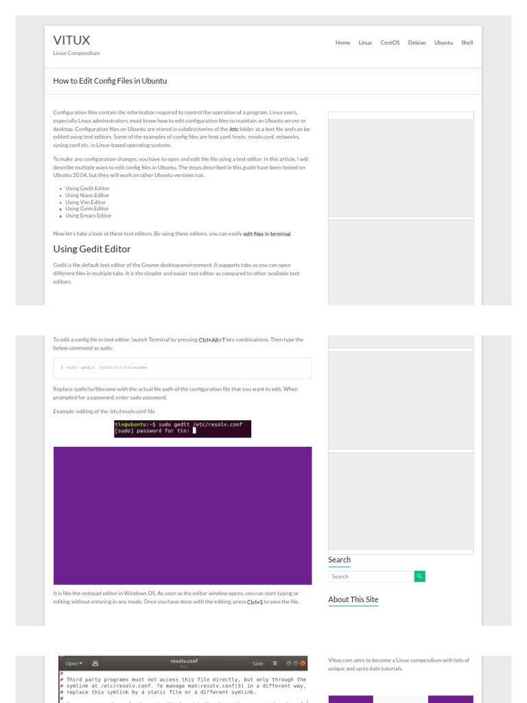 How To Edit Config Files in Ubuntu | PDF | Sudo | Information ...