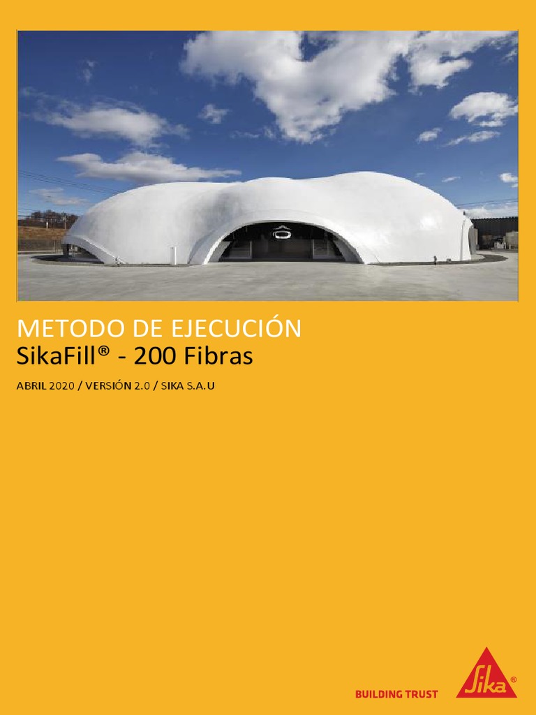 Metodo de Ejecución SikaFill® - 200 Fibras | PDF | Hormigón | Agua