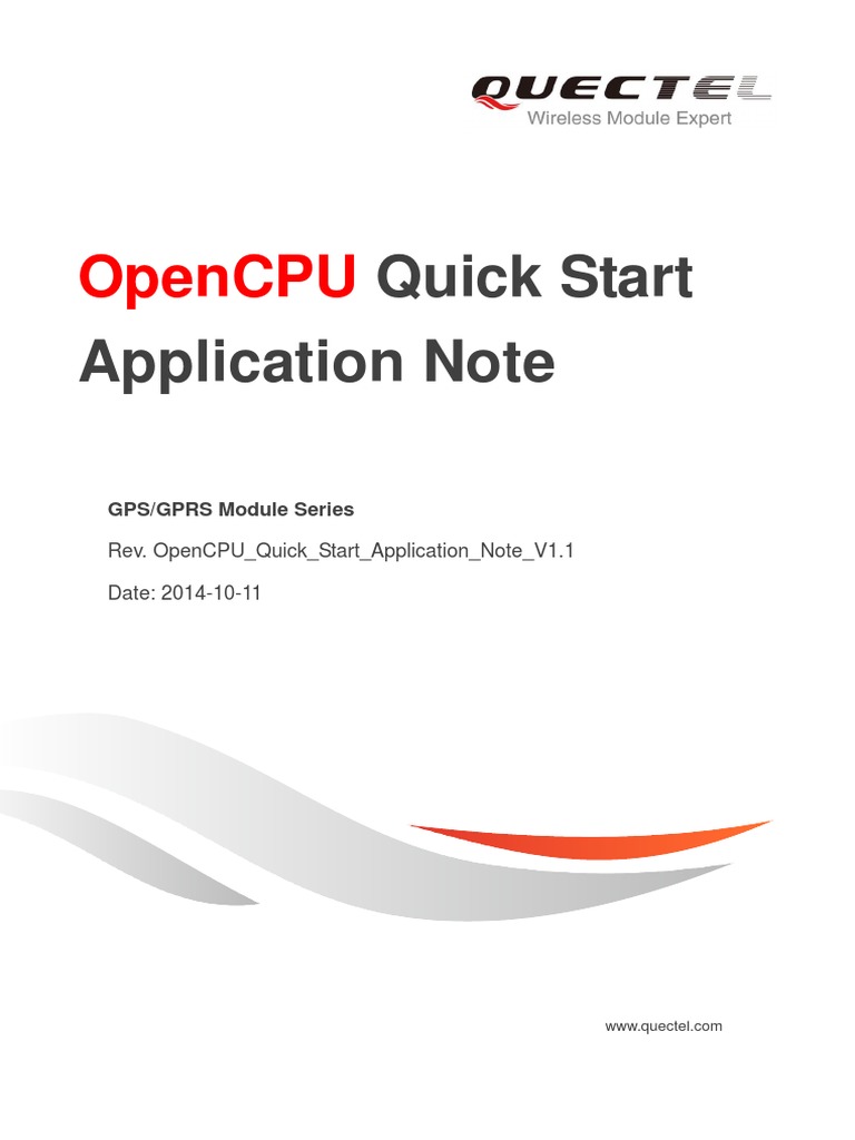 Quectel OpenCPU Quick Start Application Note V1.1 | PDF | General Packet Radio Service | Compiler
