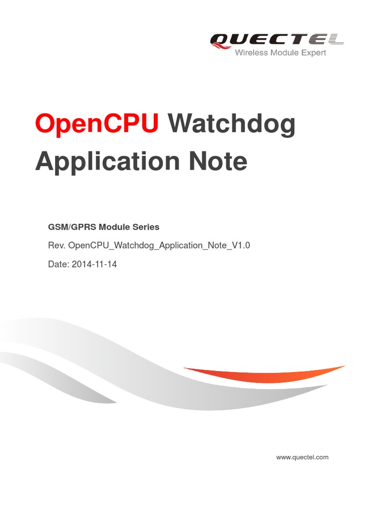 Quectel OpenCPU Watchdog Application Note V1.0 | PDF | General Packet ...
