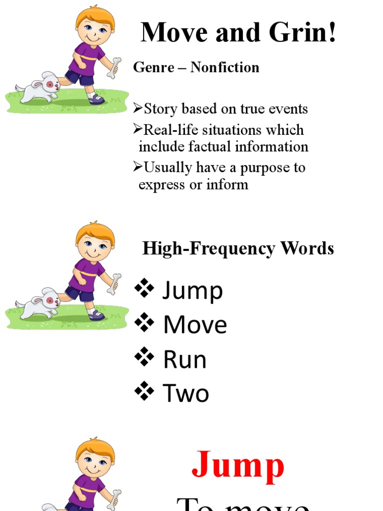 Move and Grin!: Genre - Nonfiction | PDF