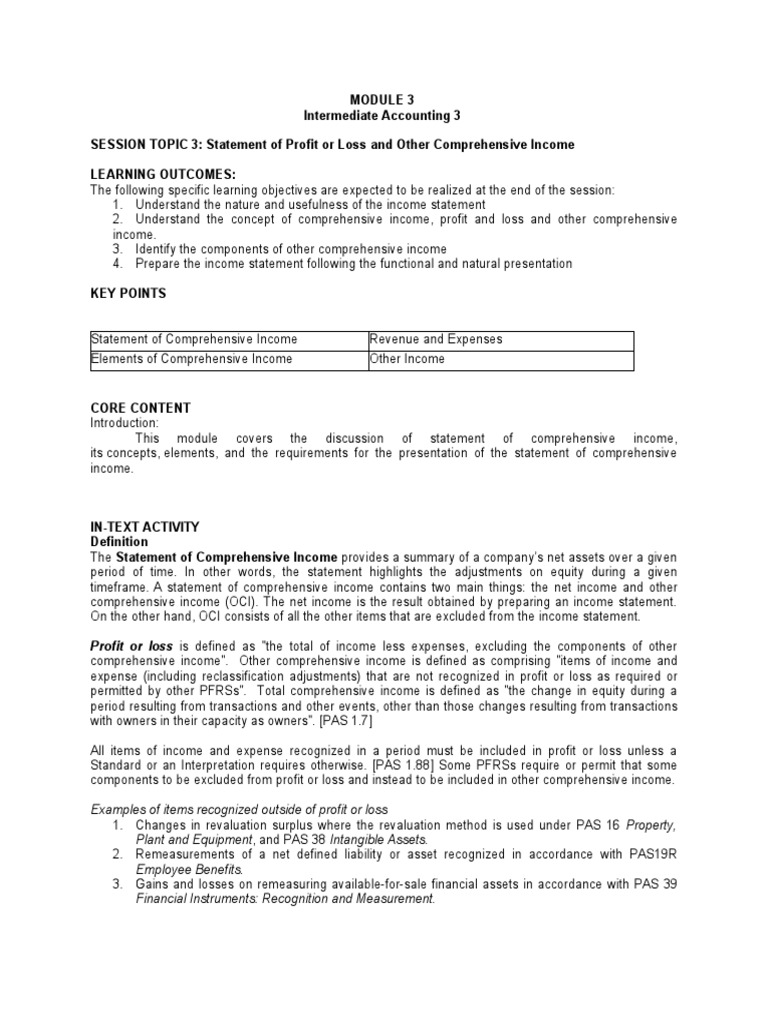 ACCN08B. Module 3 - Statement of Comprehensive Income | PDF | Income ...