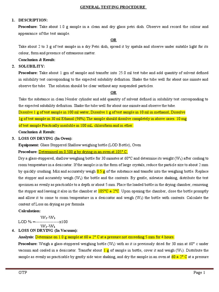 GTP Page 1 | PDF | Solubility | Density