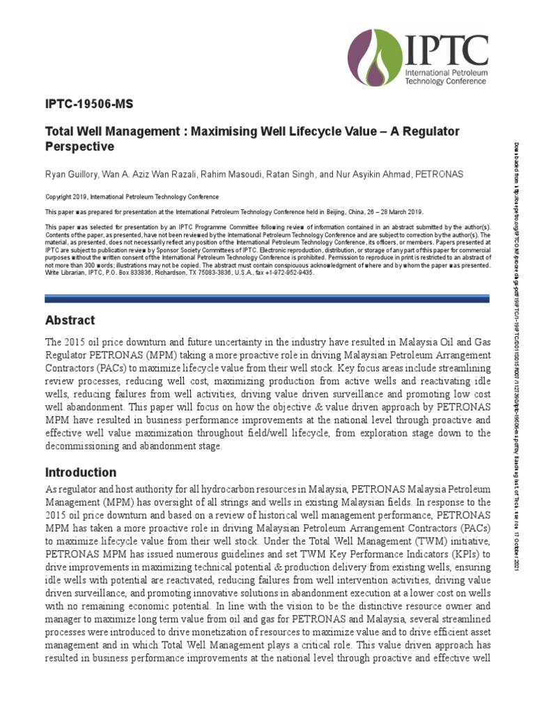 Iptc-19506-Ms - Total Well Management - Maximising Well Lifecycle Value ...