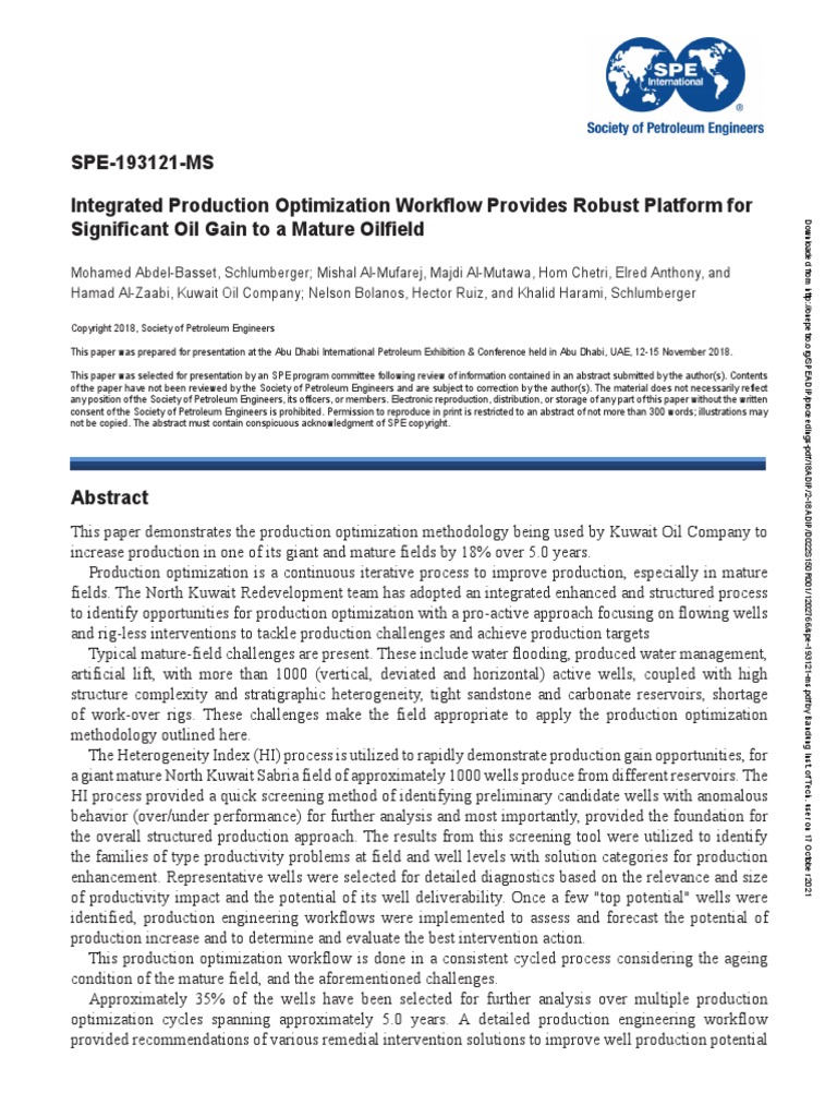 Spe-193121-Ms - Integrated Production Optimization Workflow | PDF ...