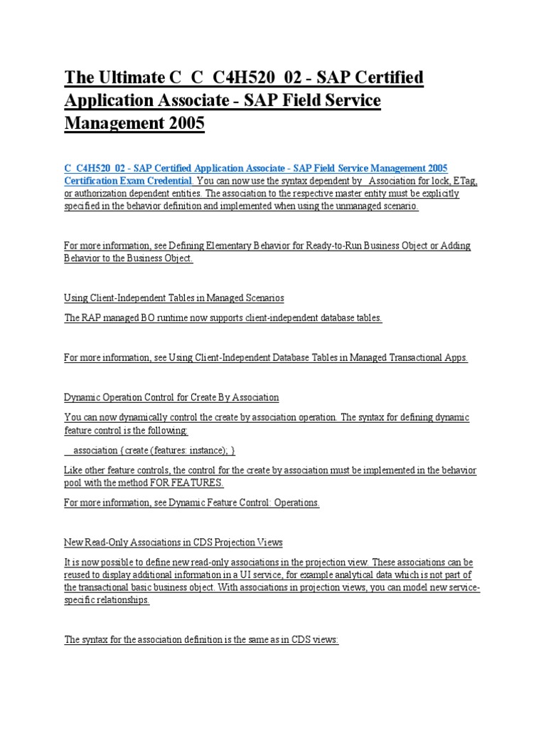 The Ultimate C - C - C4H520 - 02 - SAP Certified Application Associate ...