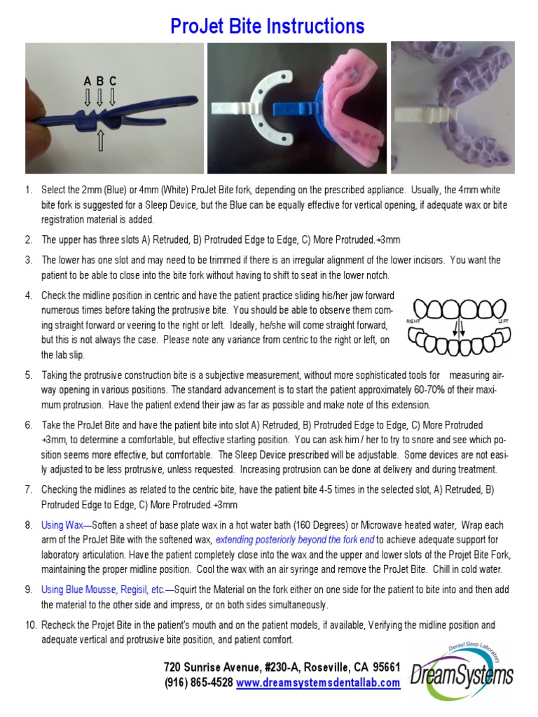 ProJet Bite-Instructions | PDF