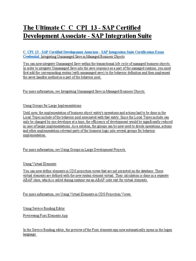 The Ultimate C - C - CPI - 13 - SAP Certified Development Associate ...