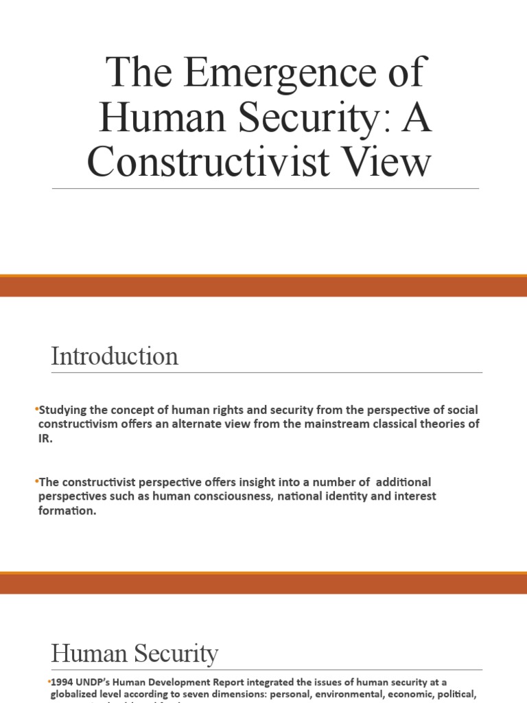 The Emergence of Human Security: A Constructivist View | PDF | Human ...
