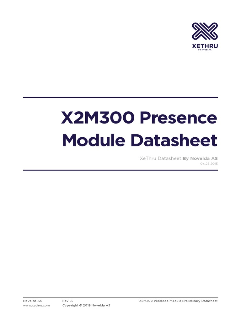 Xethru-Novelda X2M300 - Presence - Module - Datasheet - Preliminary ...