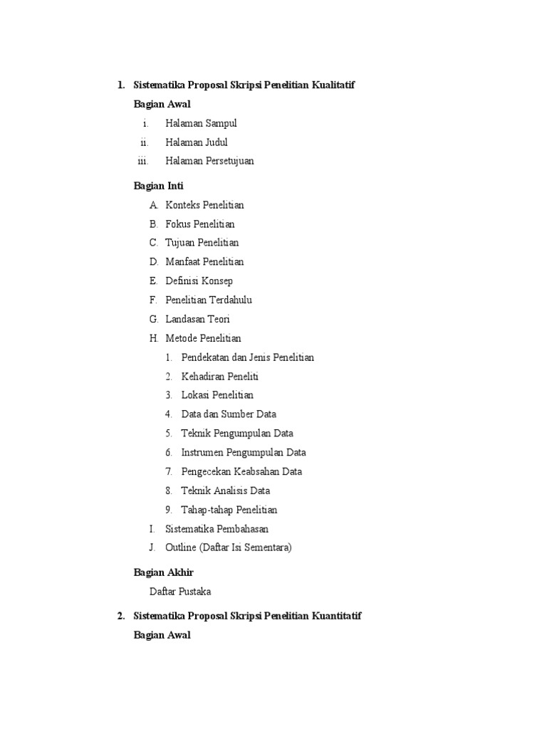 Sistematika Proposal Skripsi Kualitatif | PDF | Seni