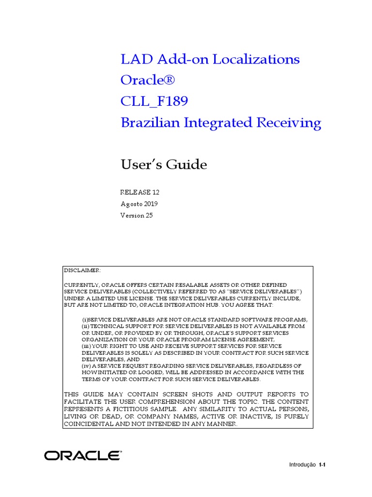 Oracle Brazilian Integrated Receiving | PDF | License | Proprietary ...