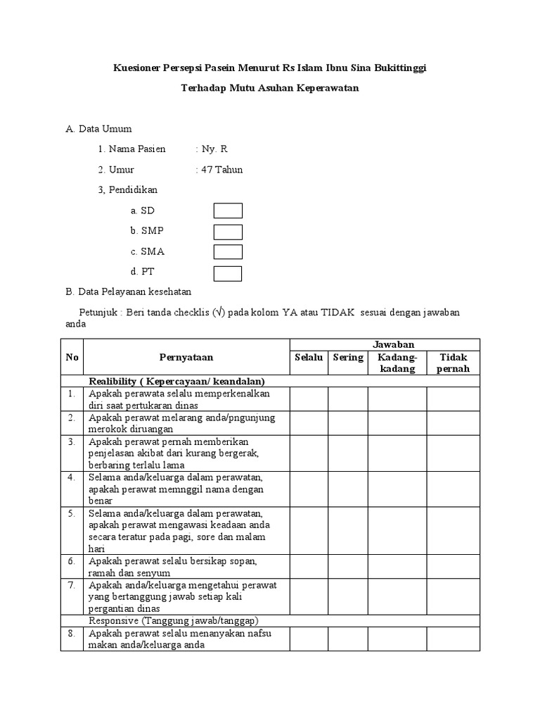 Kuesioner Manajemen | PDF
