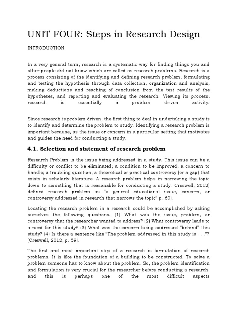 Steps in Research Design-Body | PDF | Scientific Method | Hypothesis