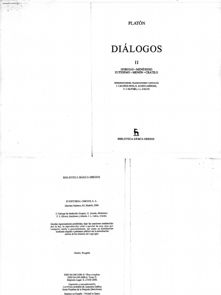 U4 - Platon - Dialogos II - Menon | PDF | Platón | Sócrates