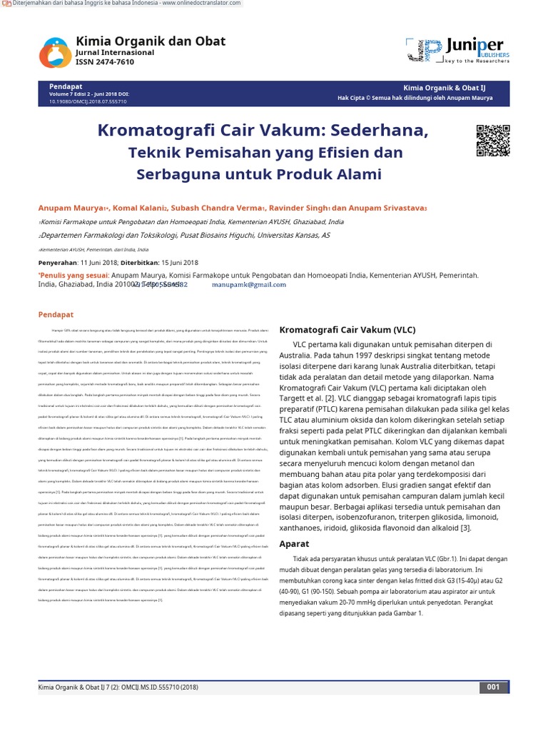 Vacuum Liquid Chromatography Simpe, Efficient and Versatile Separation ...