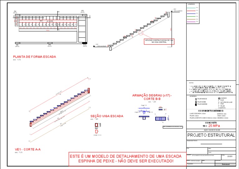 Projeto De Escada Espinha De Peixe – Curva U Design, Cálculo e ...