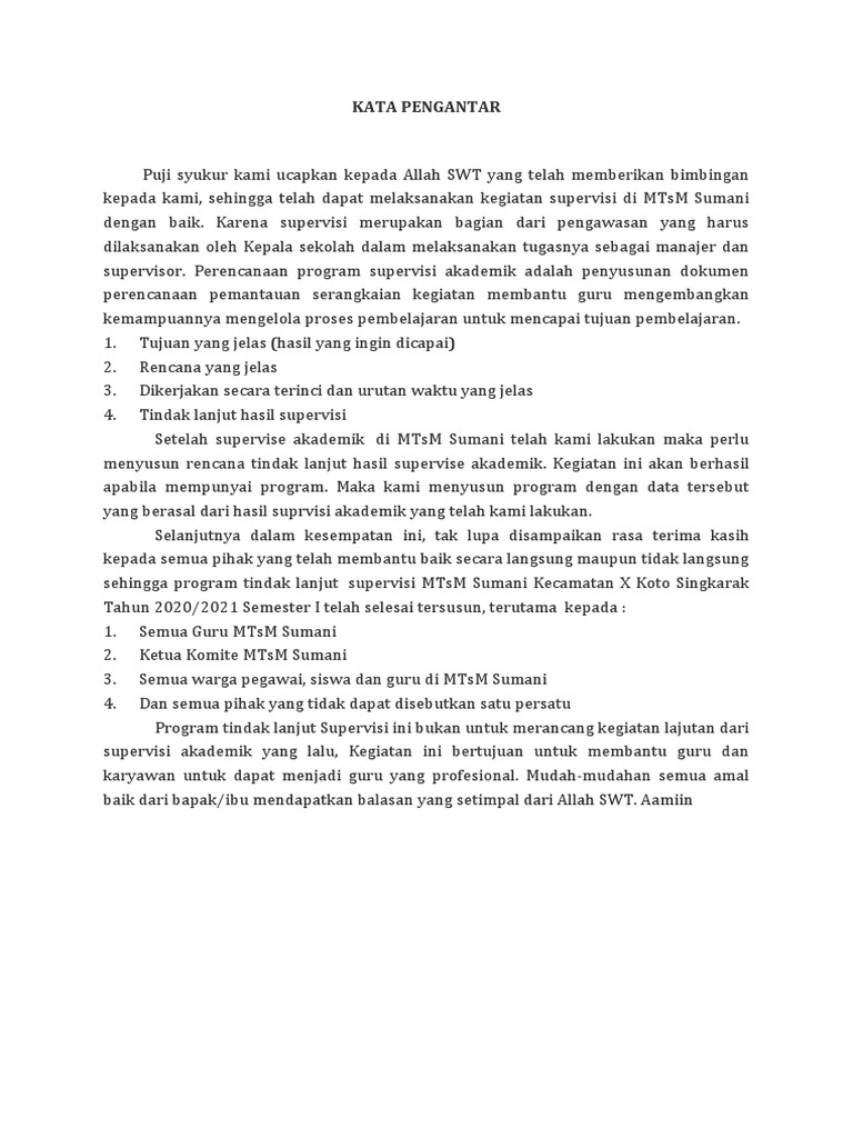 KATA PENGANTAR Program Tindak Lanjut | PDF