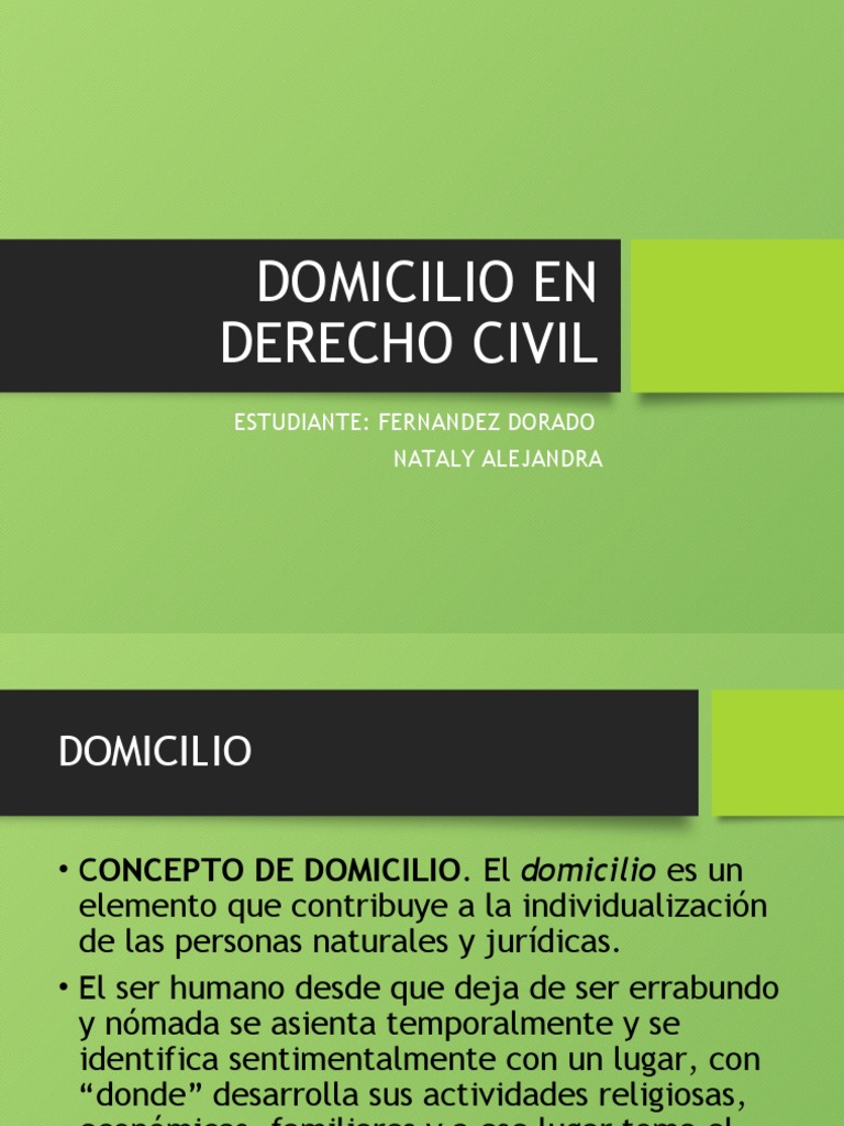 Domicilio en Derecho Civil | PDF | Domicilio (Ley) | Principios éticos