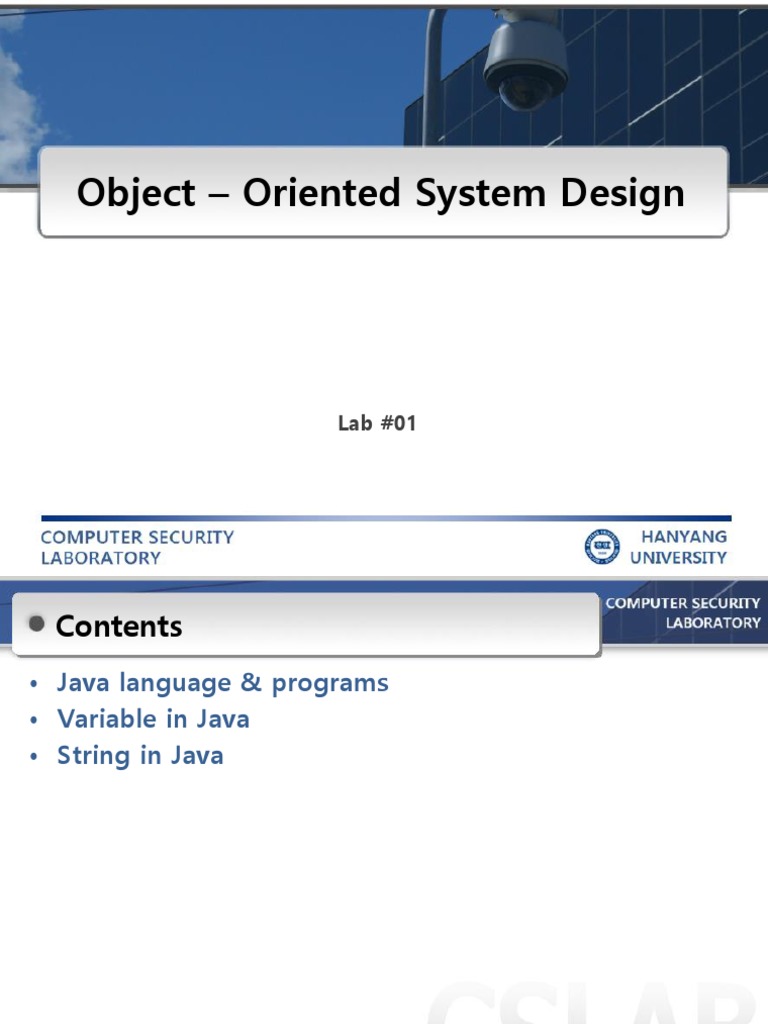 Object-Oriented System Design Lab #01: An Introduction to Java Programming Fundamentals | PDF ...