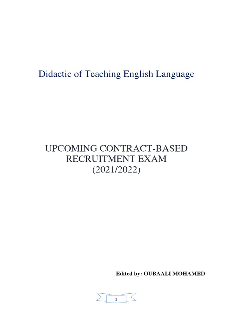 Didactic of English Language Teaching | PDF | Language Acquisition ...