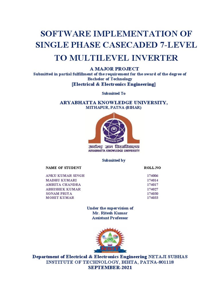 Front Page of Project Report-2021 | PDF | Science And Technology | Academia