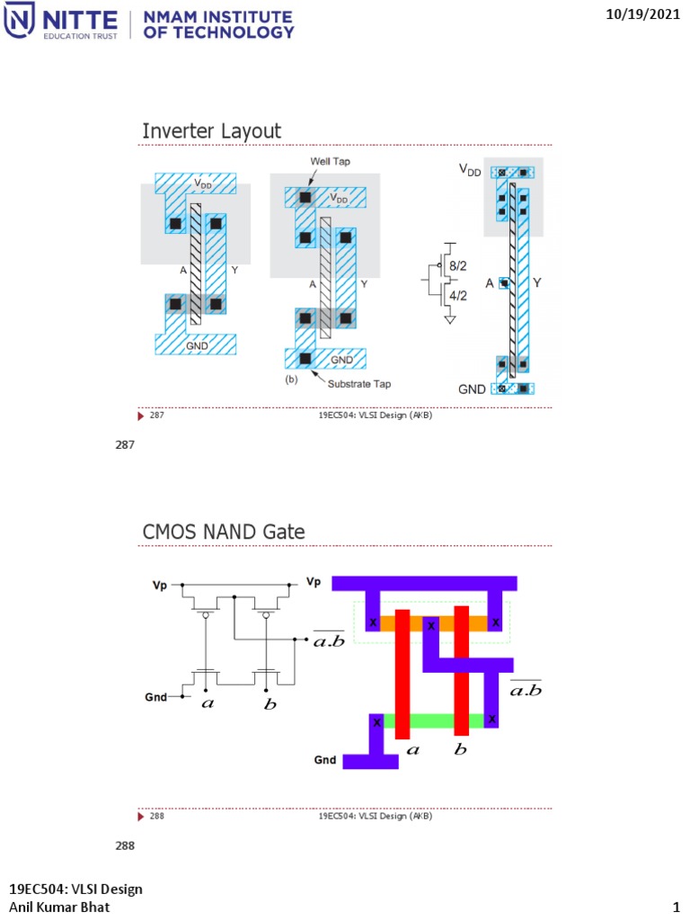 Inverter Layout: 19EC504: VLSI Design (AKB) 287 | PDF | Logic Gate ...