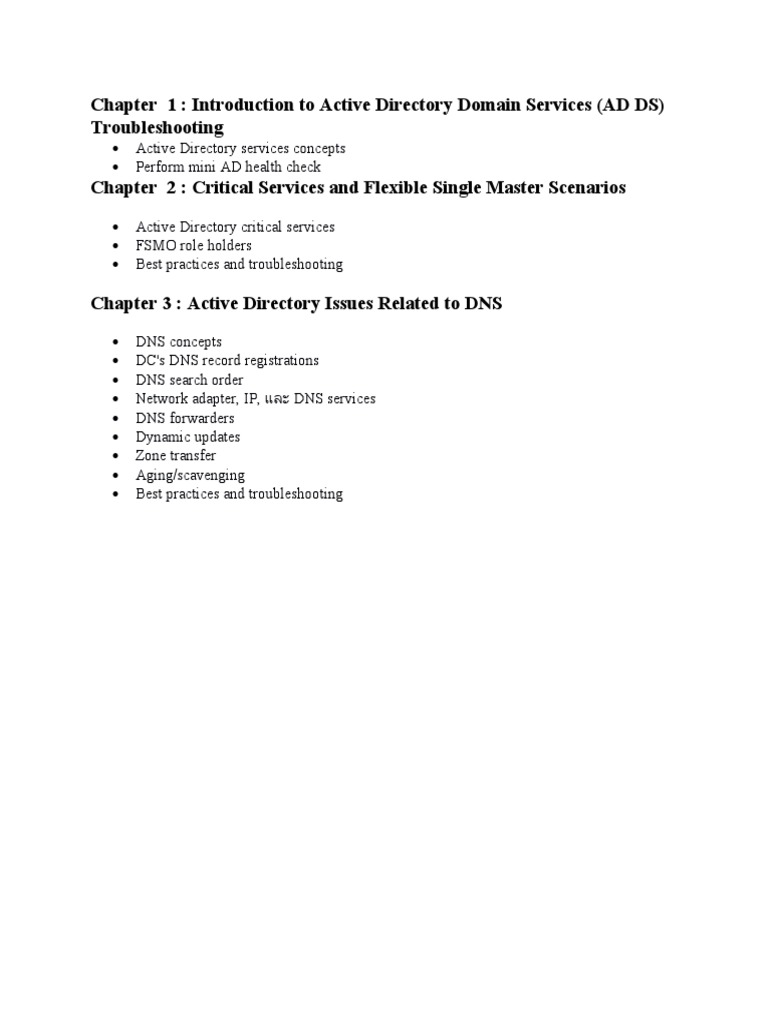 Active Directory Troubleshooting Guide | PDF | Active Directory ...