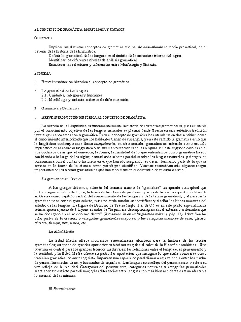 TEMA 2 El Concepto de Gramática-1 | PDF | Palabra | Oración (Lingüística)