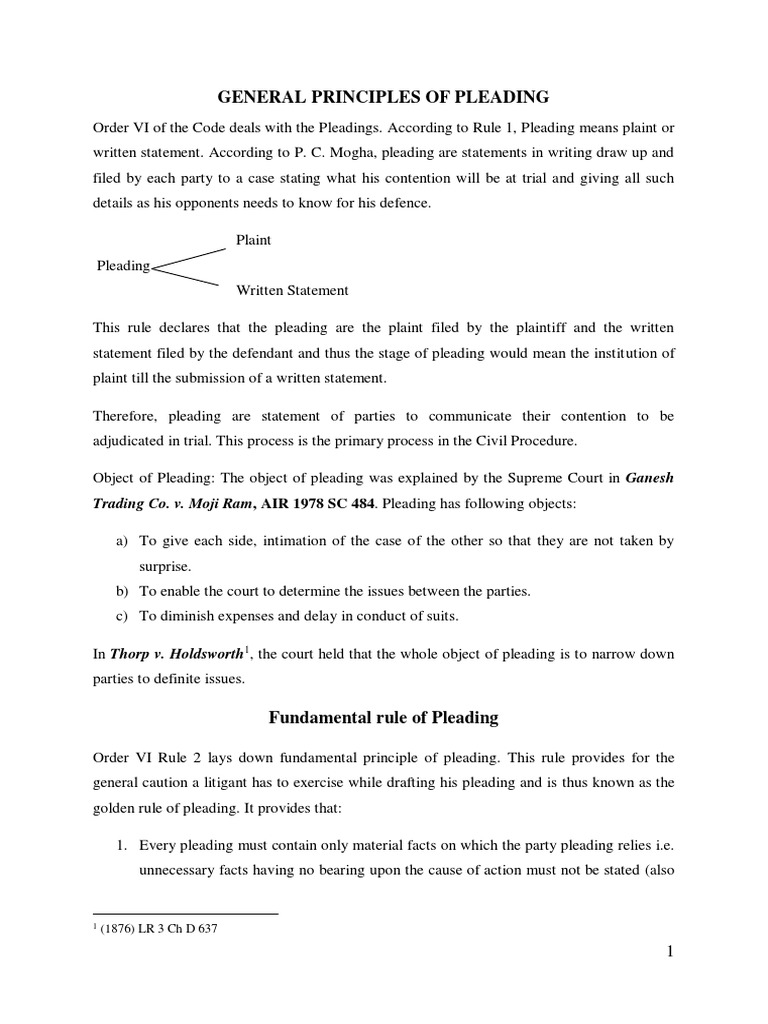 General Principles of Pleading | PDF | Pleading | Lawsuit