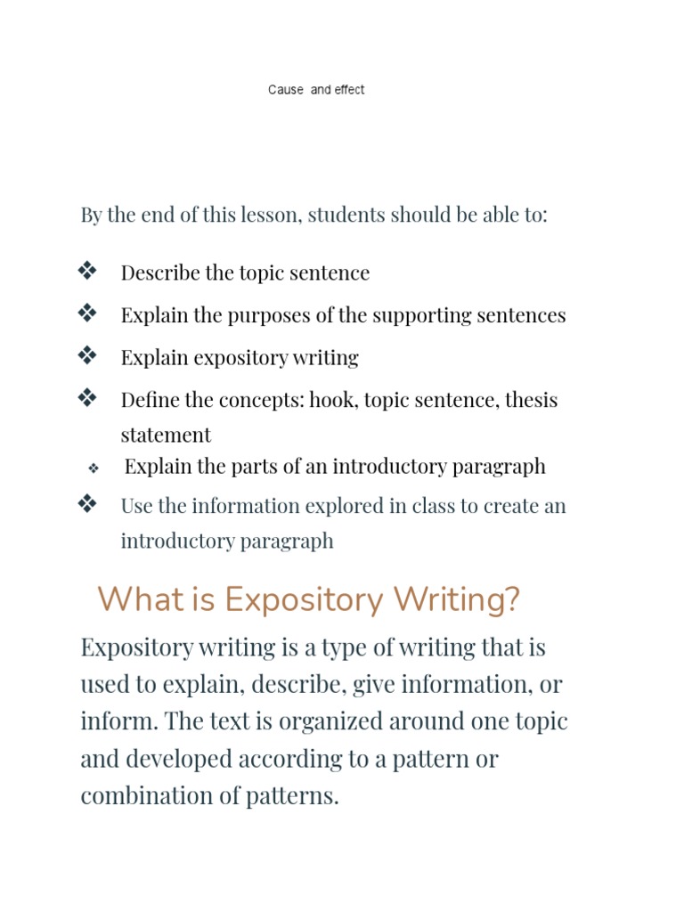 Akeem Humphrey - Expository Writing - Cause and Effect Essay Activity | PDF