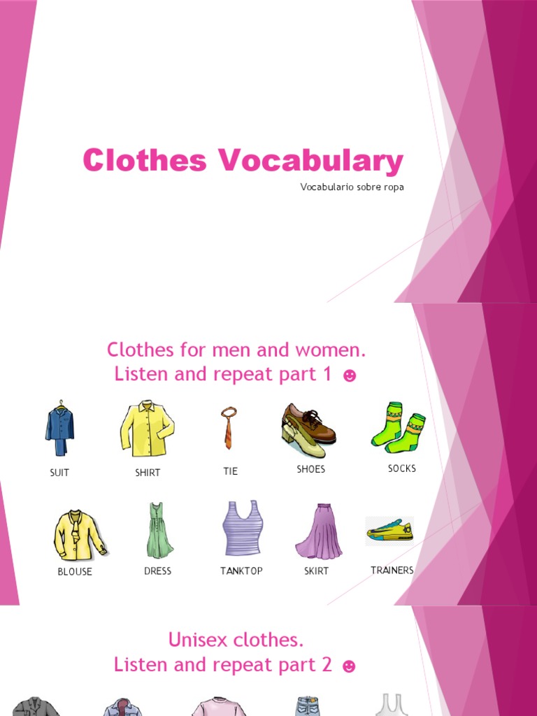 Vocabulario de Ropa en Inglés | PDF