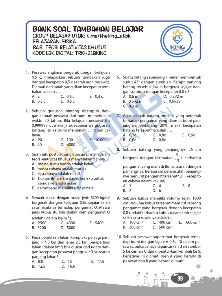 Bab 18 Teori Relativitas Khusus | PDF | Teknologi & Rekayasa
