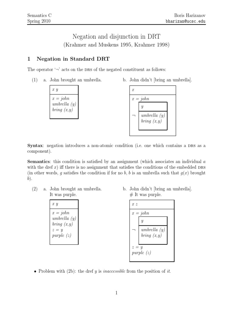 Understanding Negation and Disjunction in Discourse Representation Theory through Active and ...