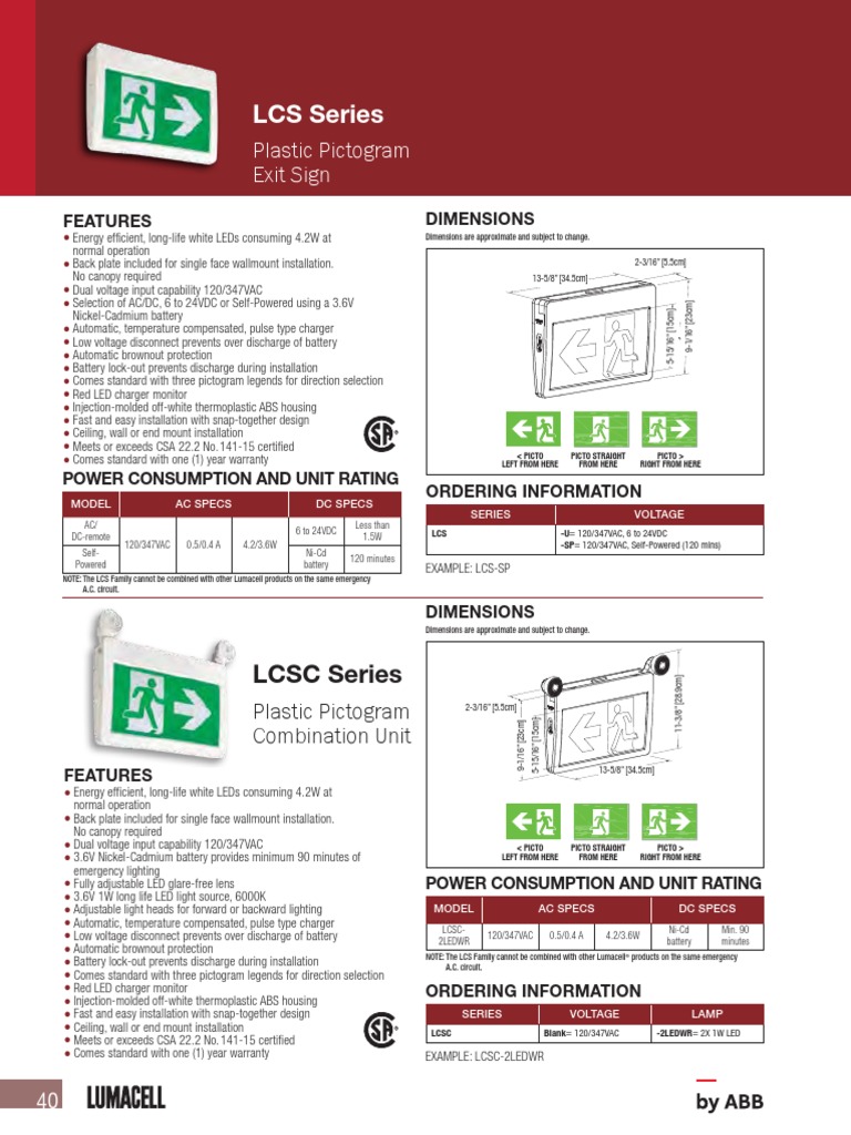 LCSC Exit Emergency Light | PDF | Battery Charger | Alternating Current