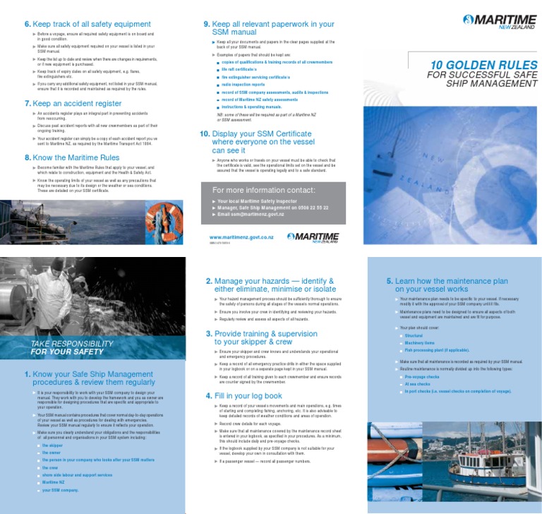 Golden Rules for Safe Ship Management | PDF | Sea Captain | Safety
