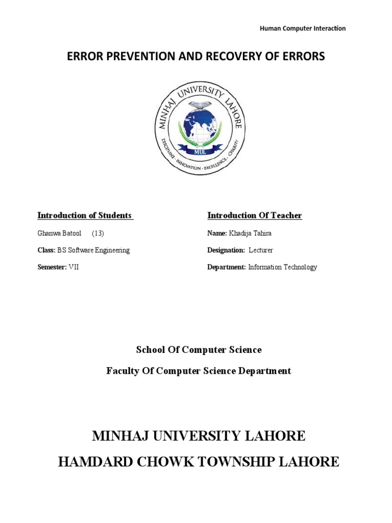 Error Prevention and Recovery | PDF | Software Bug | Software