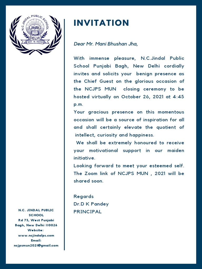 Chief Guest Invitation | PDF